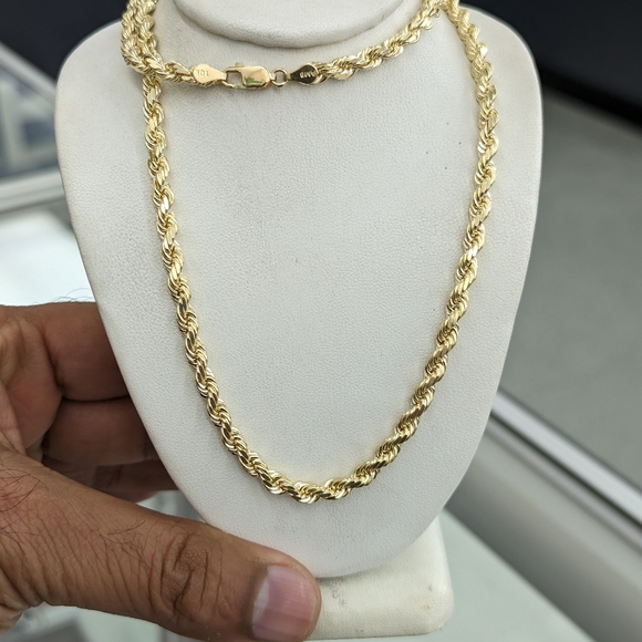 Unbrand | Accessories | Kt Real Solid Gold Rope Chain 45mm 22 Inch ...